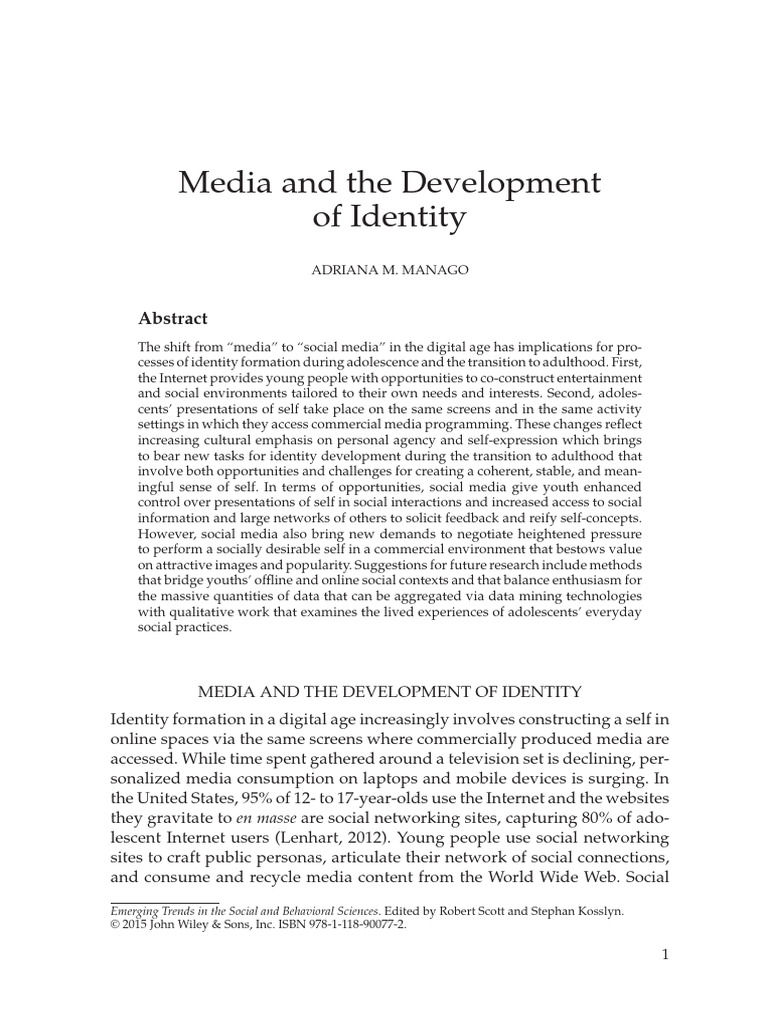 Media and The Development of Identity: en Masse | PDF | Identity ...