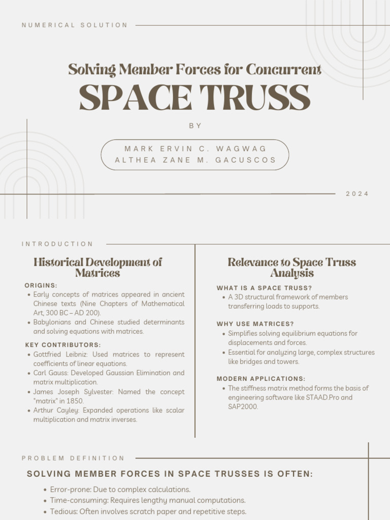 NumSol Project (Presentation) - Wagwag and Gacuscos | PDF | Matrix (Mathematics) | Force