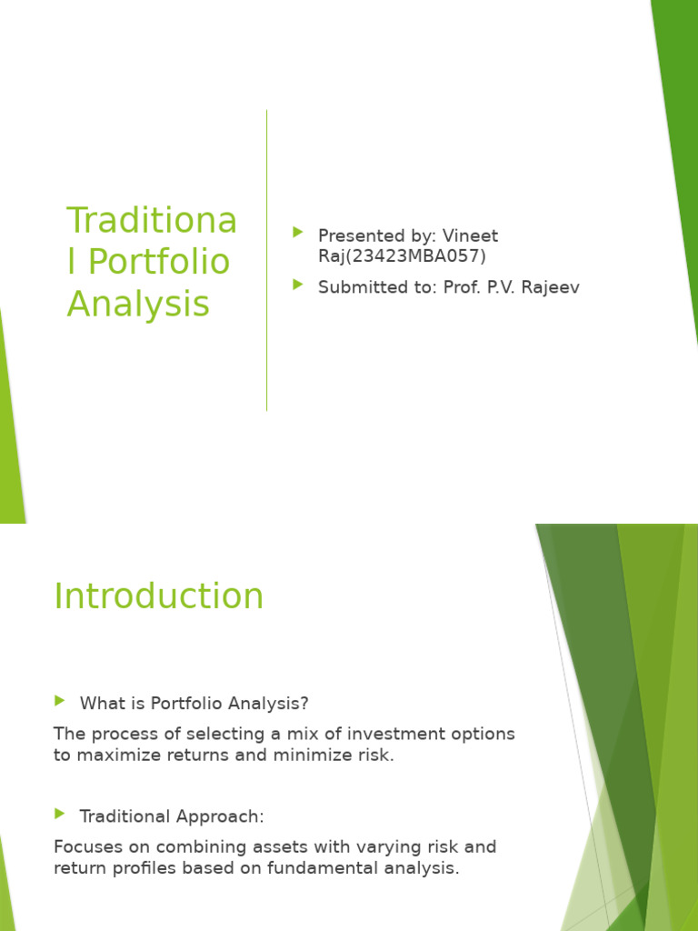 Traditional Portfolio Analysis Overview | PDF | Modern Portfolio Theory ...