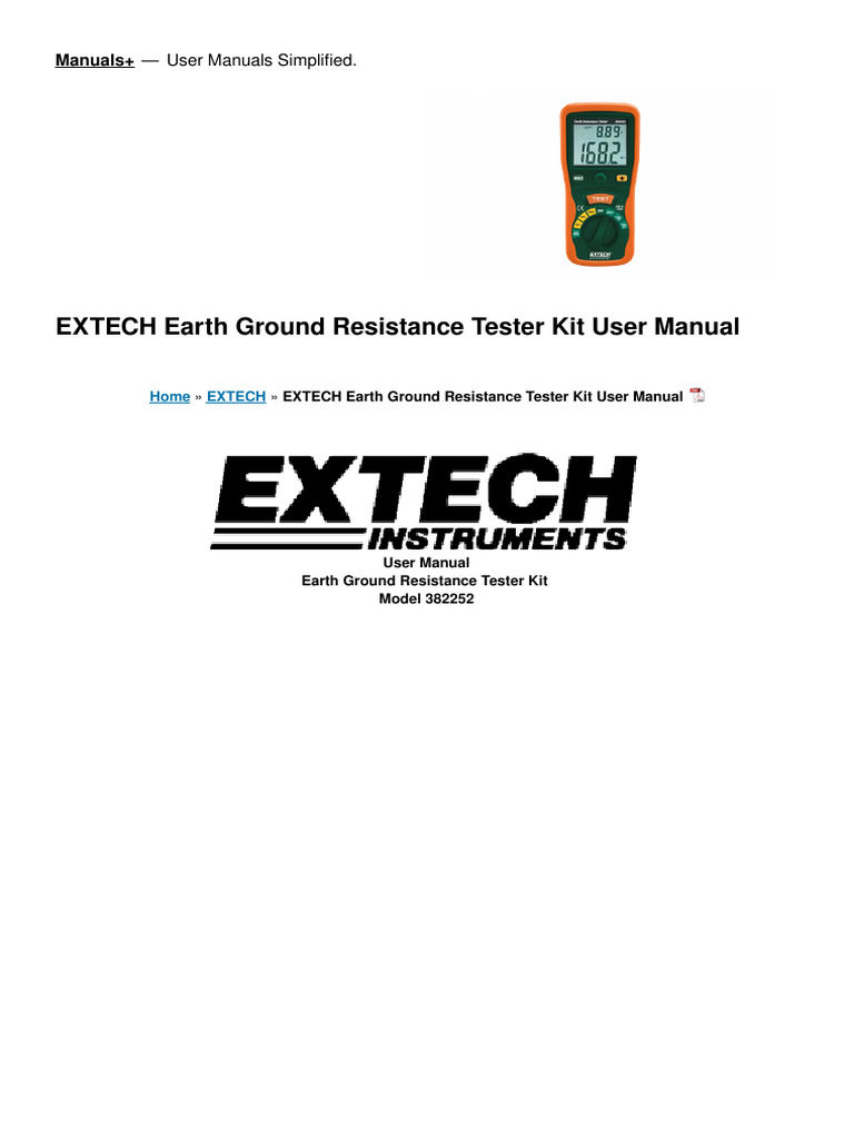 Earth Ground Resistance Tester Kit Manual | PDF | Electrical ...