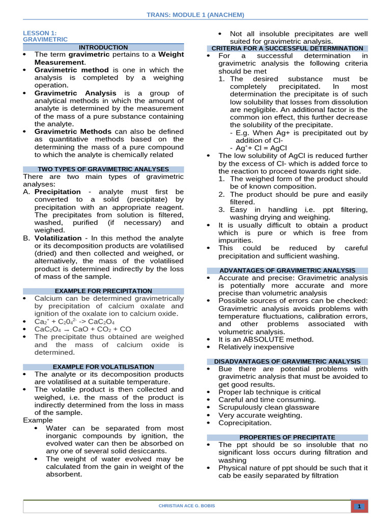 AnaChem (FINALS) | PDF | Precipitation (Chemistry) | Solubility