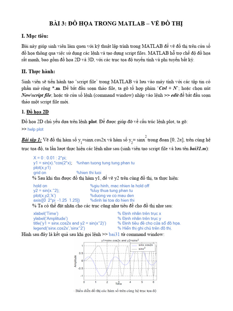Bai3 - Thuchanh - MATLAB - Do Hoa - 2025 | PDF
