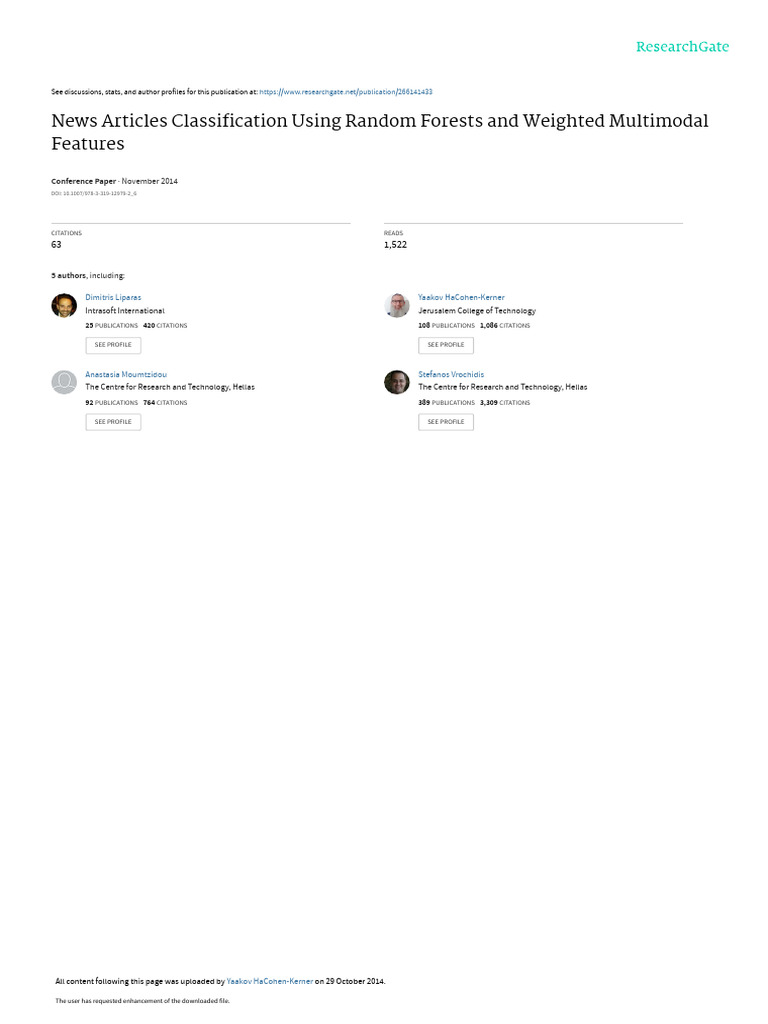 IRFC2014 Draft For ResearchGate | PDF | Machine Learning | Statistical ...