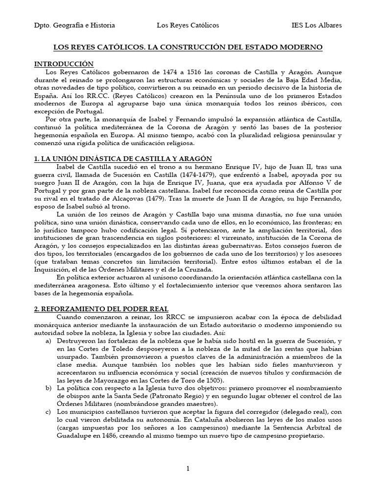 Los Reyes Católicos | PDF | España | Imperio español