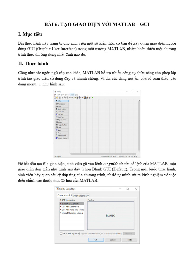 Bai6 Thuchanh MATLAB GUI 2025 | PDF