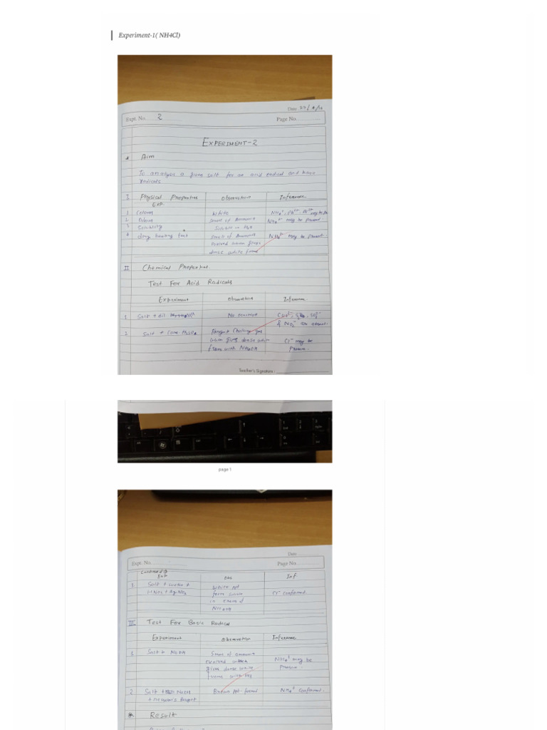 Class 12 Pract Salt Anal | PDF