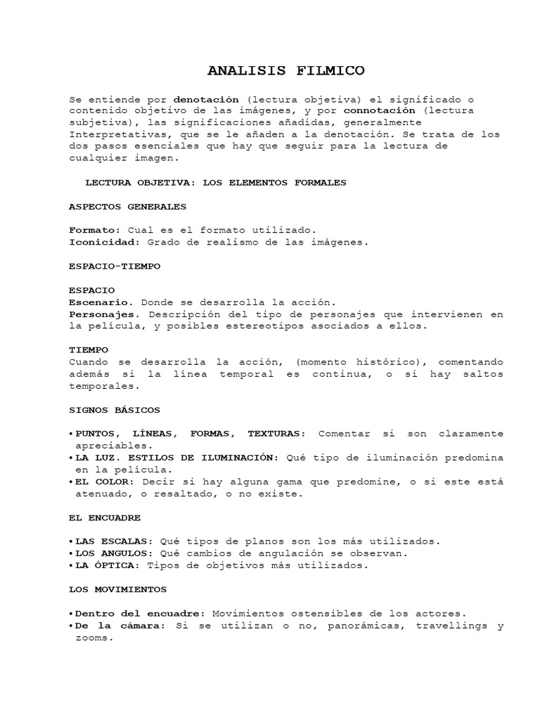 Análisis Fílmico | PDF
