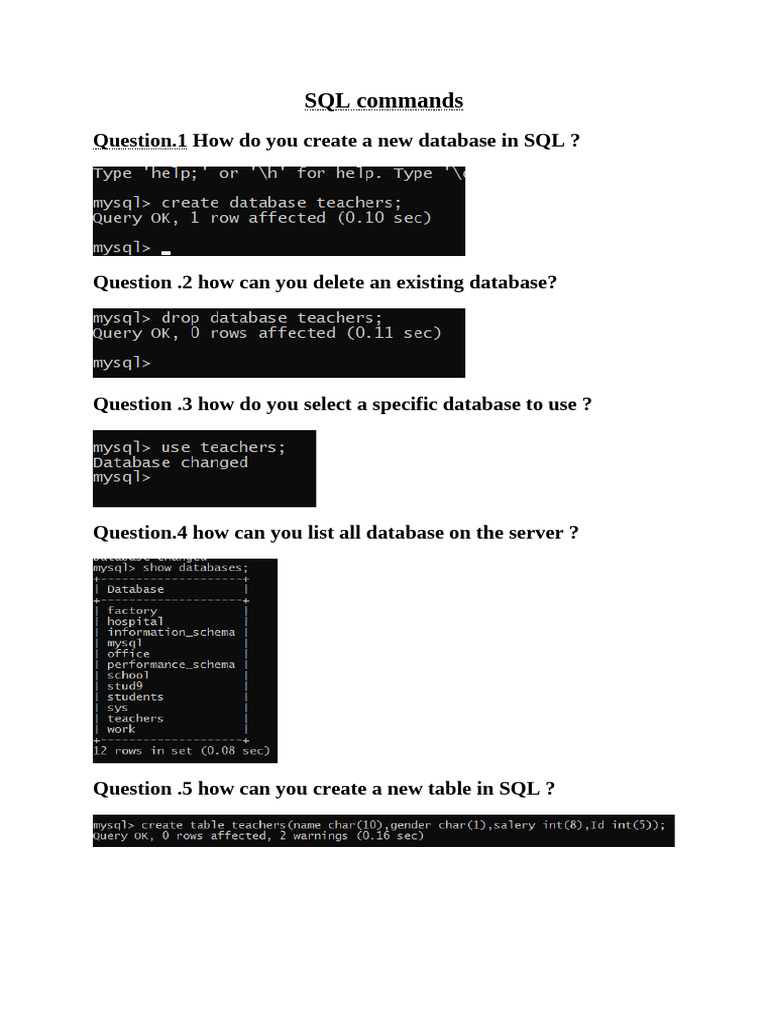 Harsh Chauhan 12c SQL Commands | PDF | Table (Database) | Sql