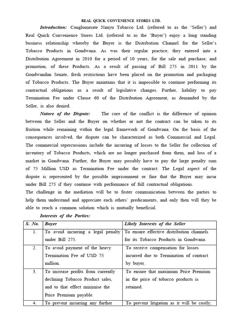 Sample Negotiation Plan On Contracts and Public Policy - Buyer | PDF ...