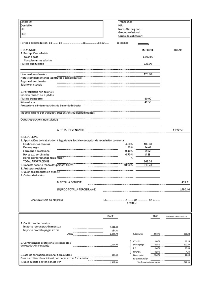 Solución Nómina 1 | PDF