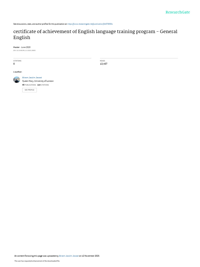 AkramJassimJawadUICertificate ECL | PDF