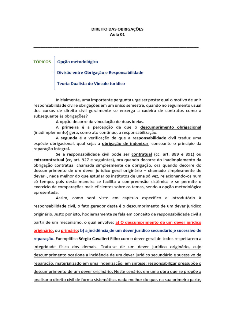 Teoria Dualista | PDF | Lei das Obrigações | Indenização