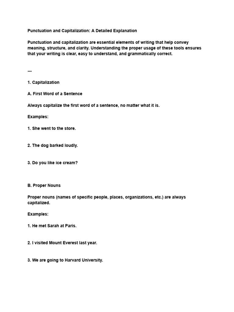Punctuation and Capitalization Guide | PDF | Comma | Word