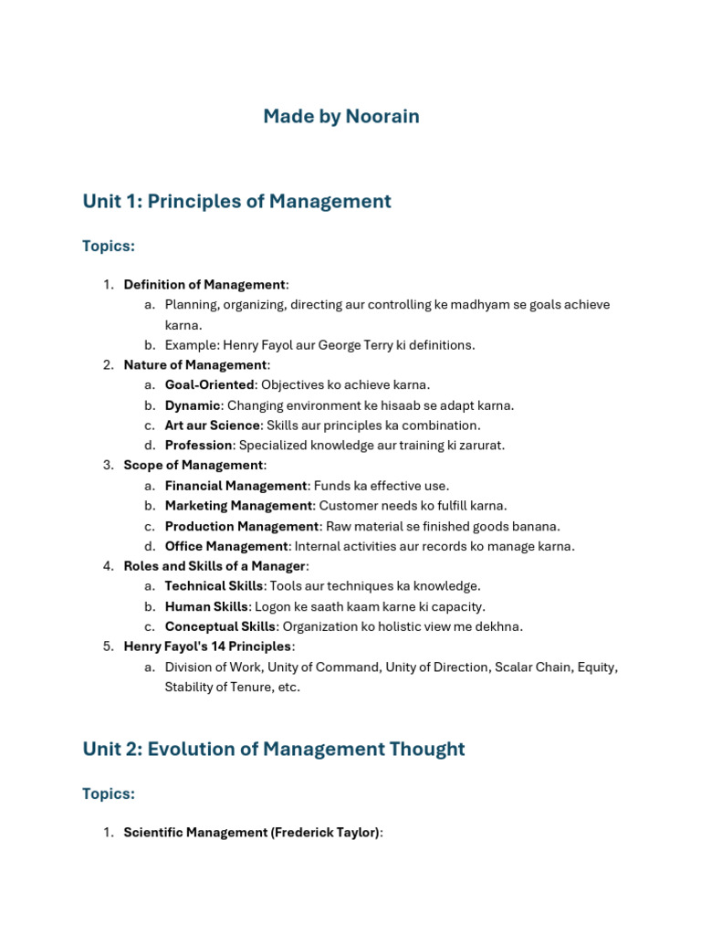 Important Topics of Principles of Management | PDF | Decision Making ...