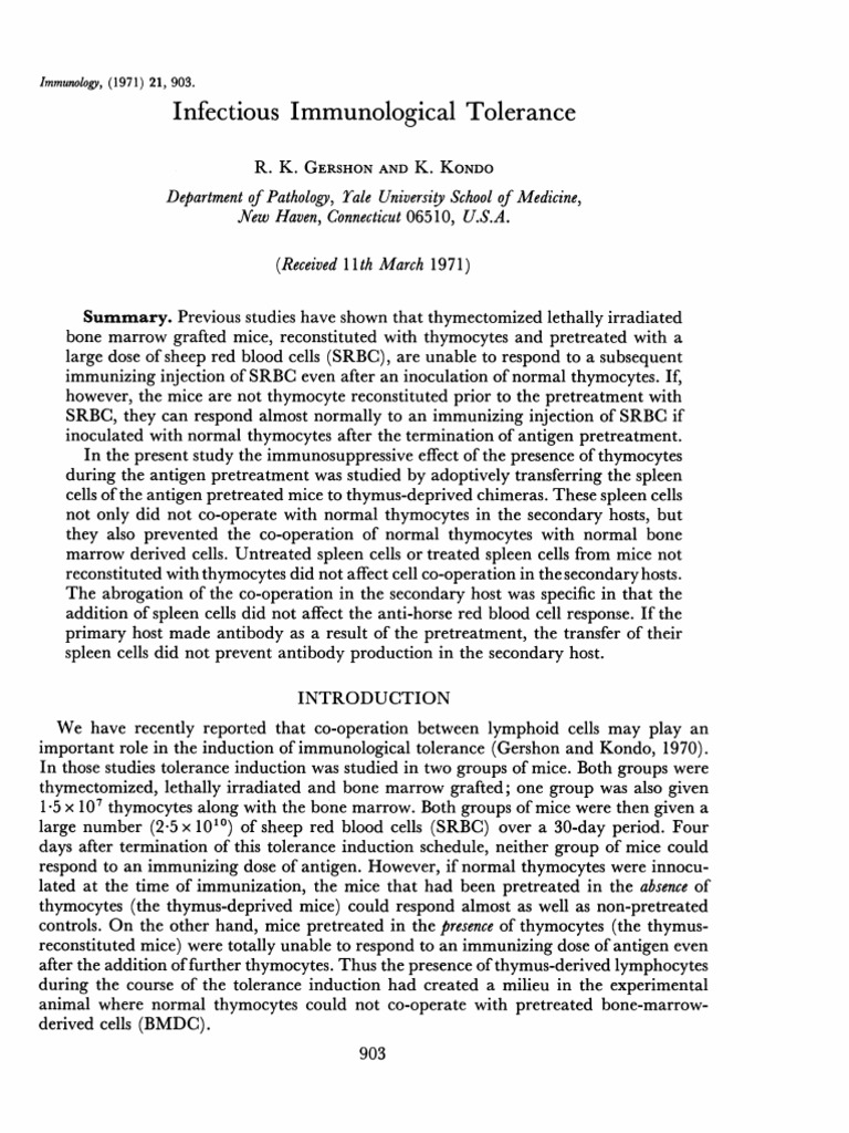 immunology | PDF | Immune Tolerance | Thymus