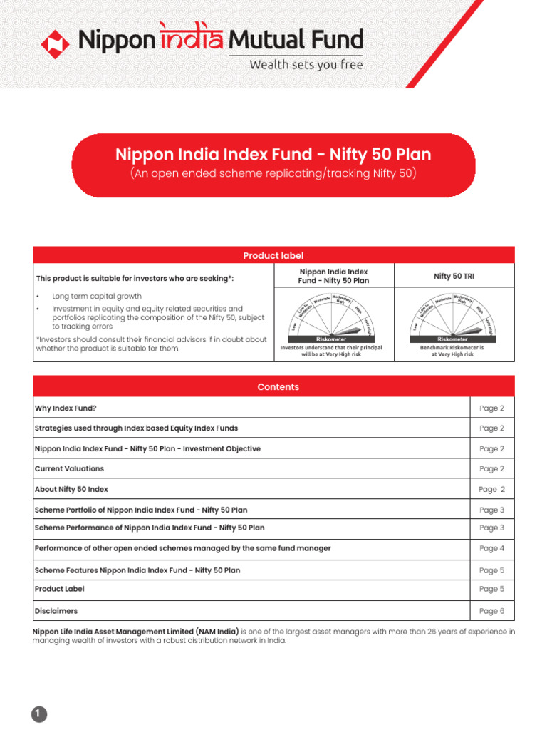 NipponIndia Index Fund Nifty 50 Plan July 2022 | PDF | Index Fund | Investing