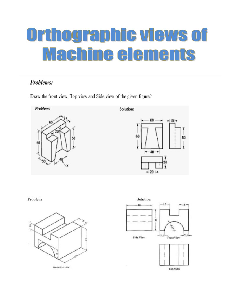 Isometric To Orthographic Projection | PDF