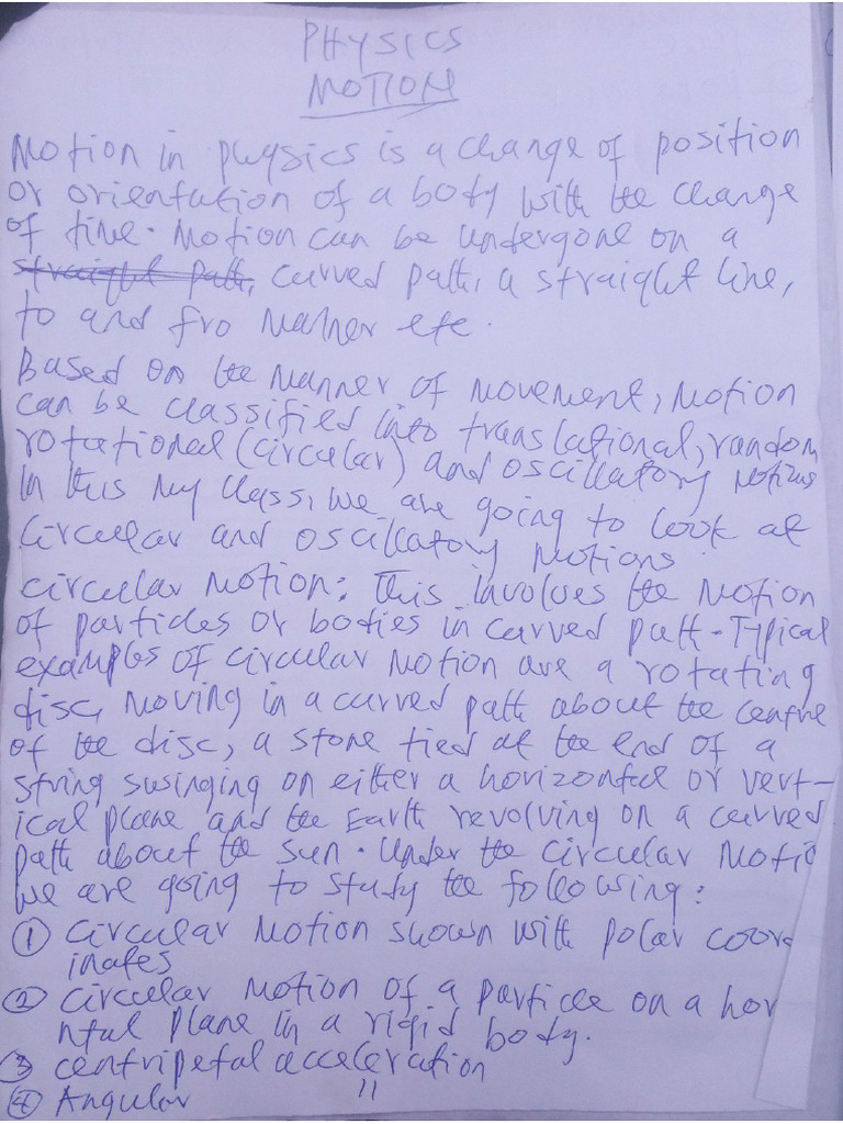 PHY 101 Summary Note | PDF