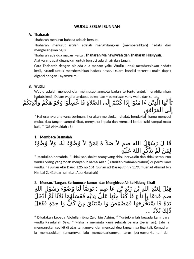 WUDLU SESUAI SUNNAH | PDF