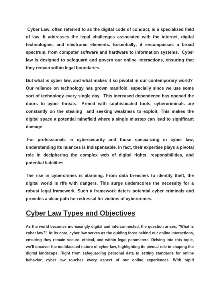 Cyber Law - Ahum | PDF | Cybercrime | Security