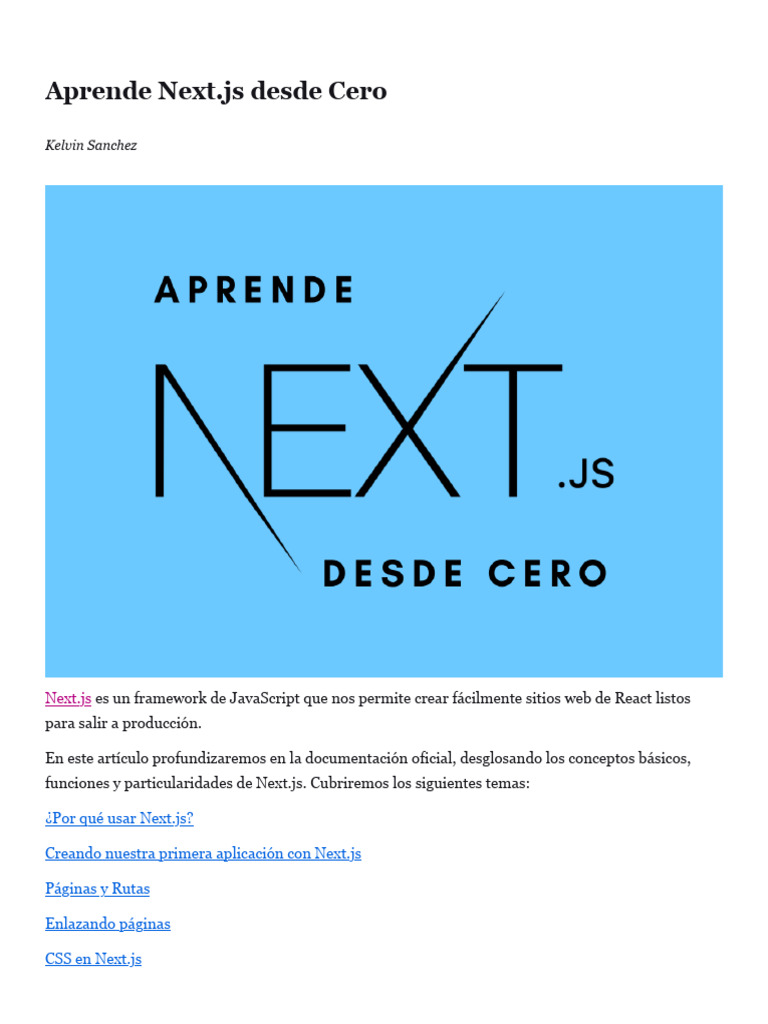 Aprende Next.js desde Cero | PDF | Script Java | Archivo de computadora Aprende Next.js desde Cero | PDF | Script Java | Archivo de computadora