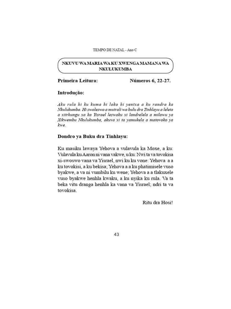 Ronga 01 Janeiro | PDF