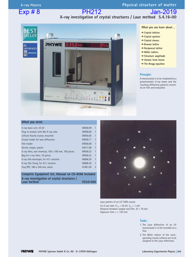 Exp8 PH212 (2019) Laue Patterm | PDF | X Ray Crystallography | Materials Science