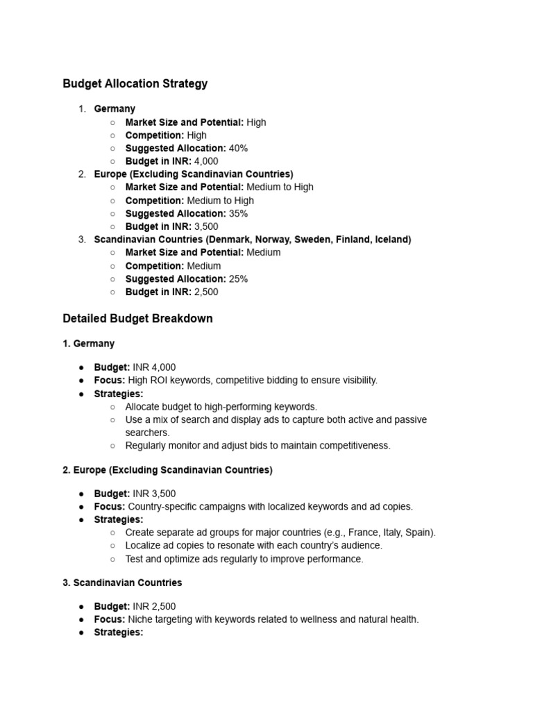 Budget Plan | PDF