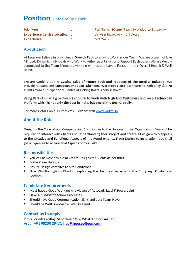 JD OF ALL POSITION (1) | PDF