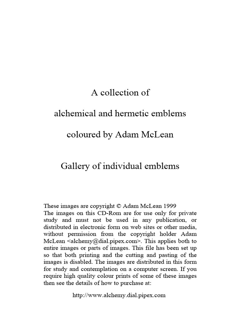 A Collection of Alchemical and Hermetic Emblems - Part 1 | PDF | Alchemy