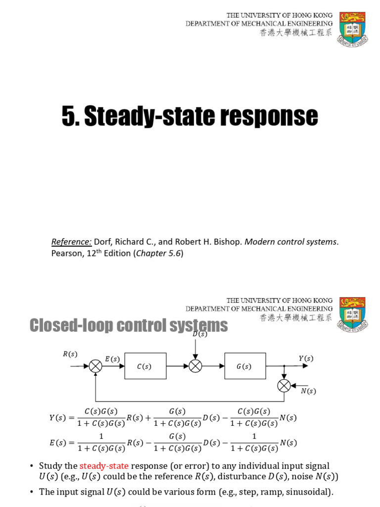 MECH3418 - 05 - Steady Response | PDF | Computer Engineering | Steady State