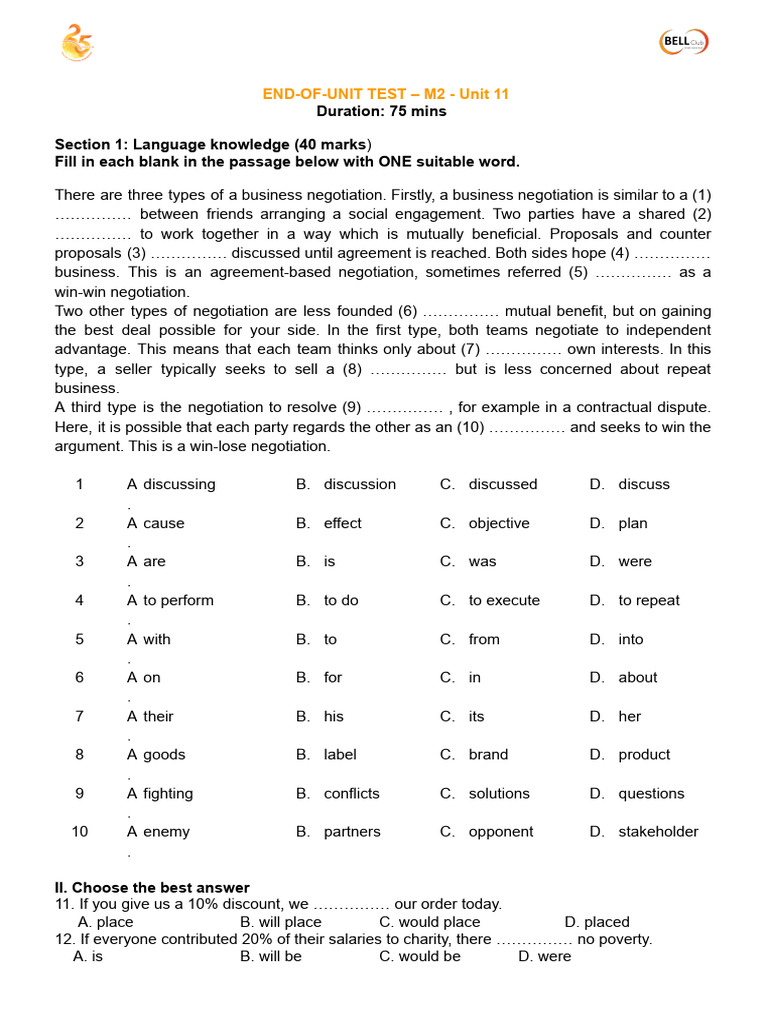 UNIT 11 | PDF | Negotiation