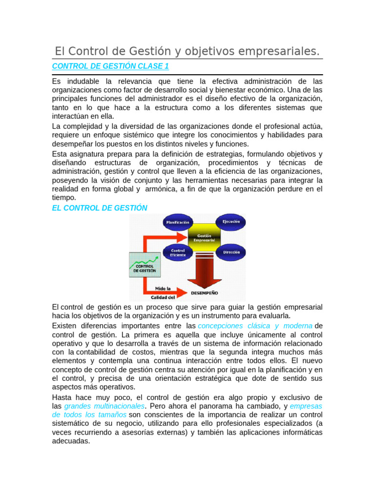 Control de Gestion | PDF | Contabilidad | Business