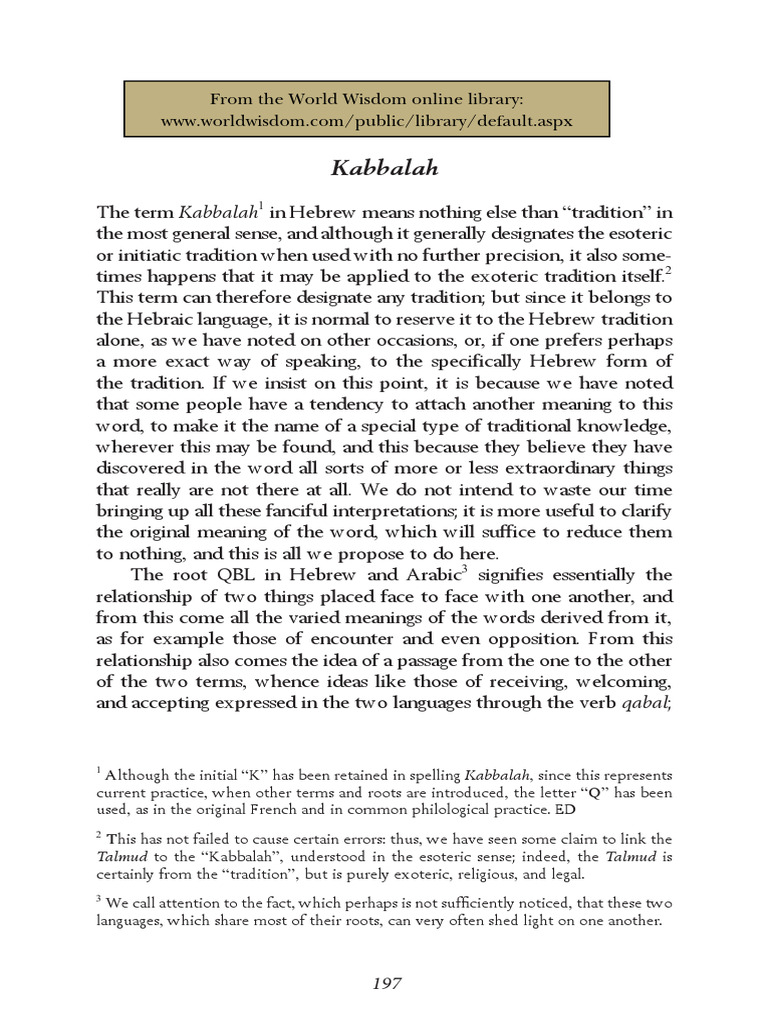 Rene Guenon - Kabbalah | PDF | Kabbalah