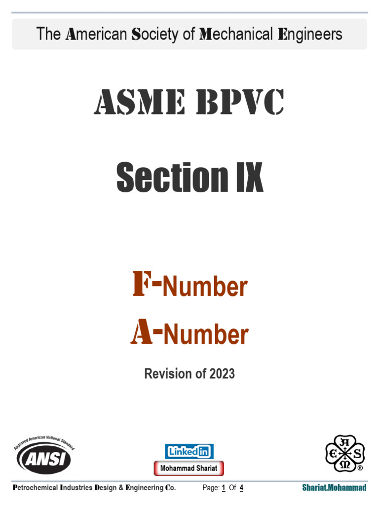 ASME BPVC Section IX Ver.2023_F Number and a Number | PDF | Chromium | Welding
