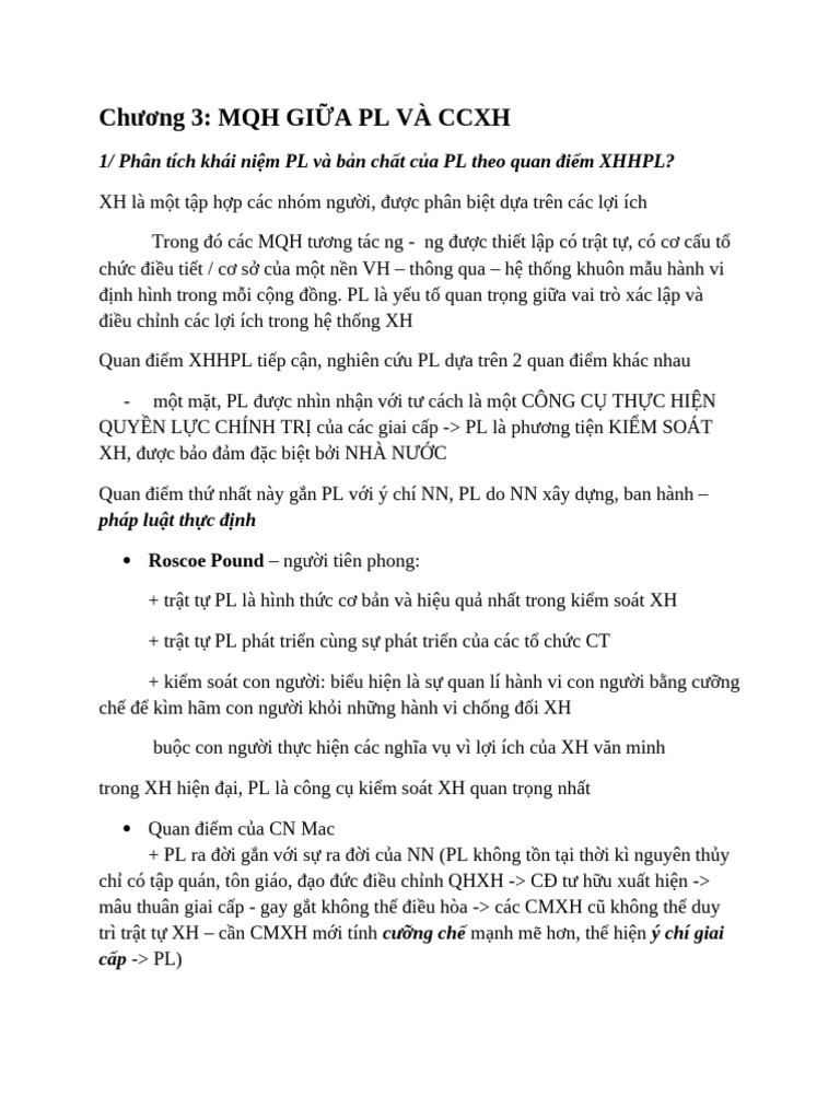 ptich khái niệm bản chất PL trong XHHPL | PDF