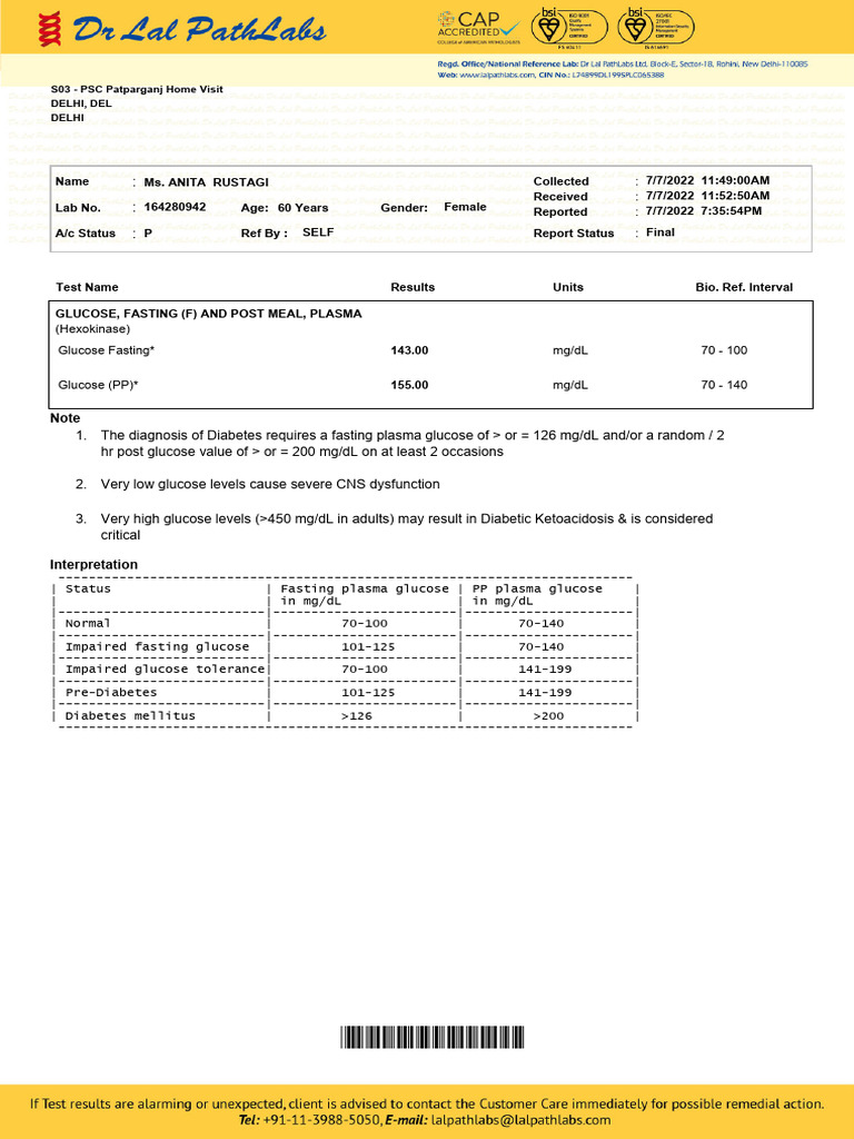 164280942_SL_report | PDF | Prediabetes | Endocrinology