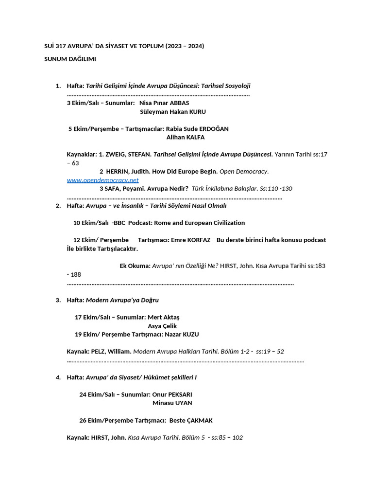 Sui̇ 317 Avrupa Sunum Dağilimi | PDF