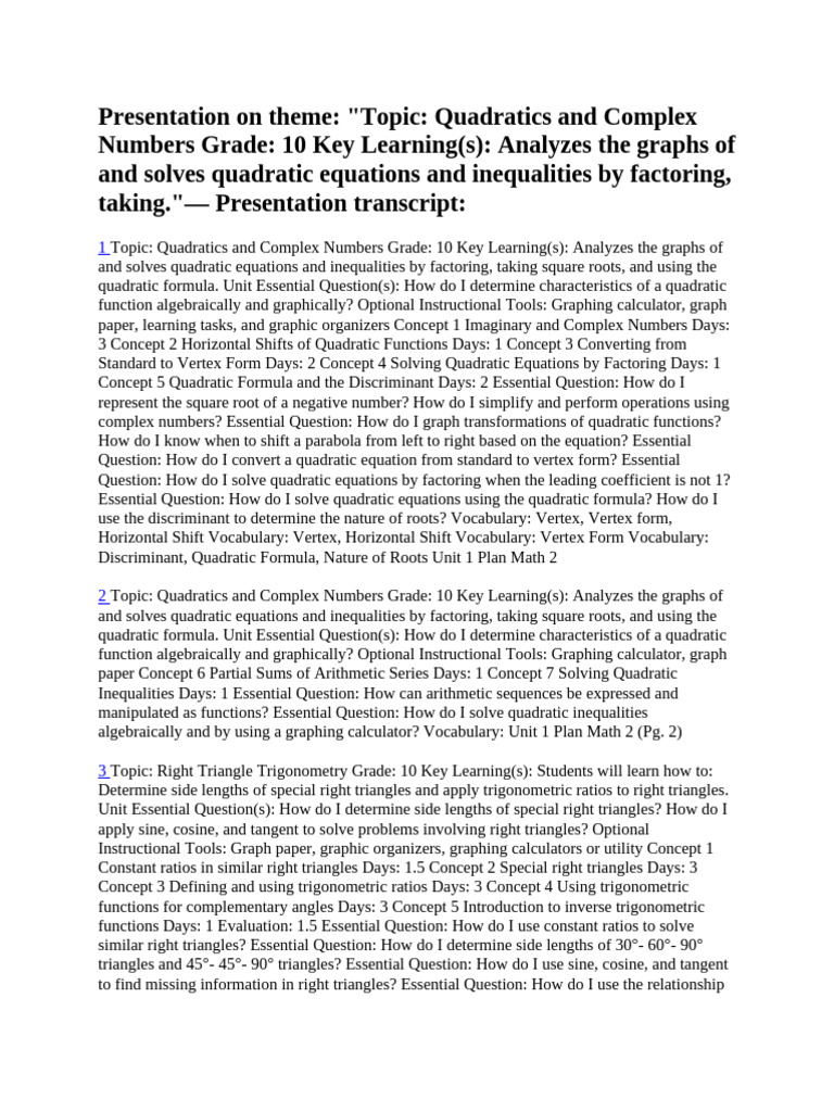 Presentationon Elective Maths | PDF | Trigonometric Functions ...