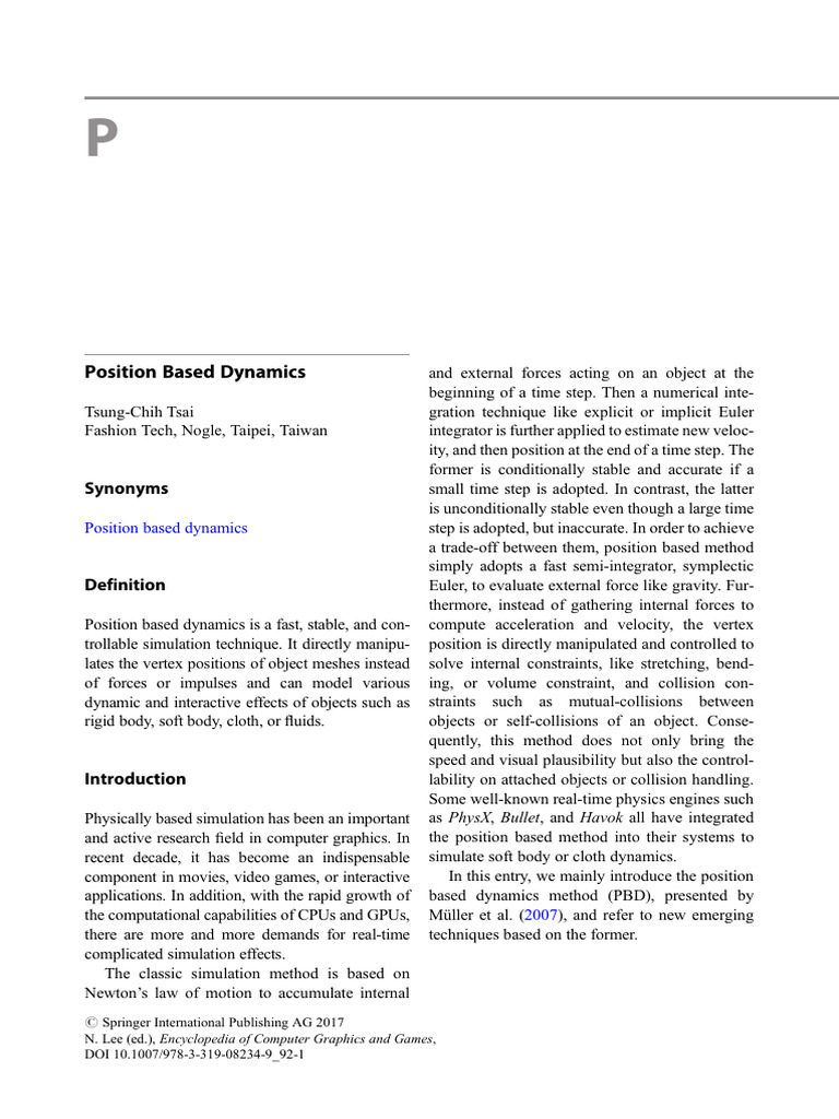 Position Based Dynamics | PDF | Mechanics | Physics