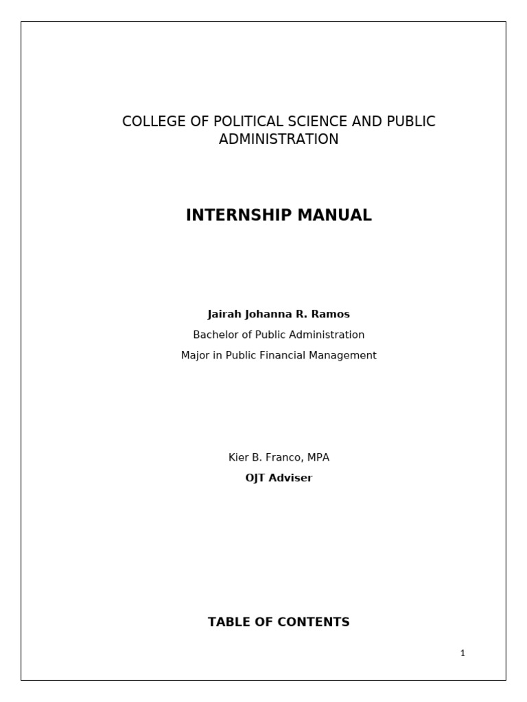 Internship Manual-JCC Format-2024 | PDF | Internship | Job Hunting