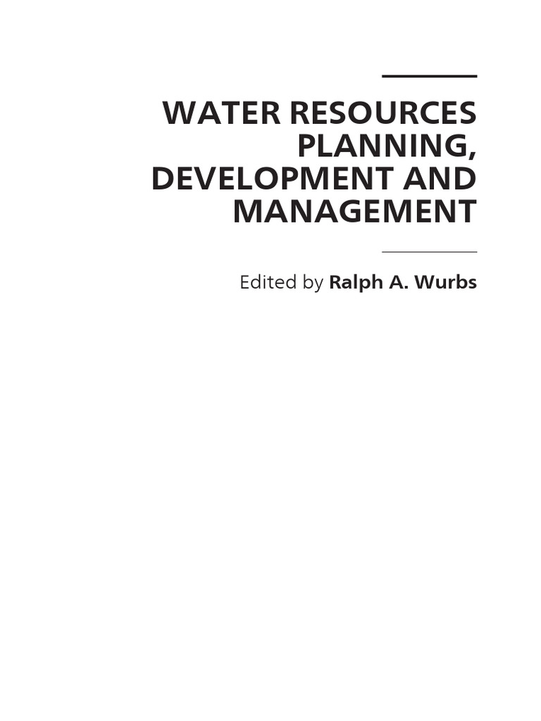 Water Resources Planning, Development and Management | PDF ...