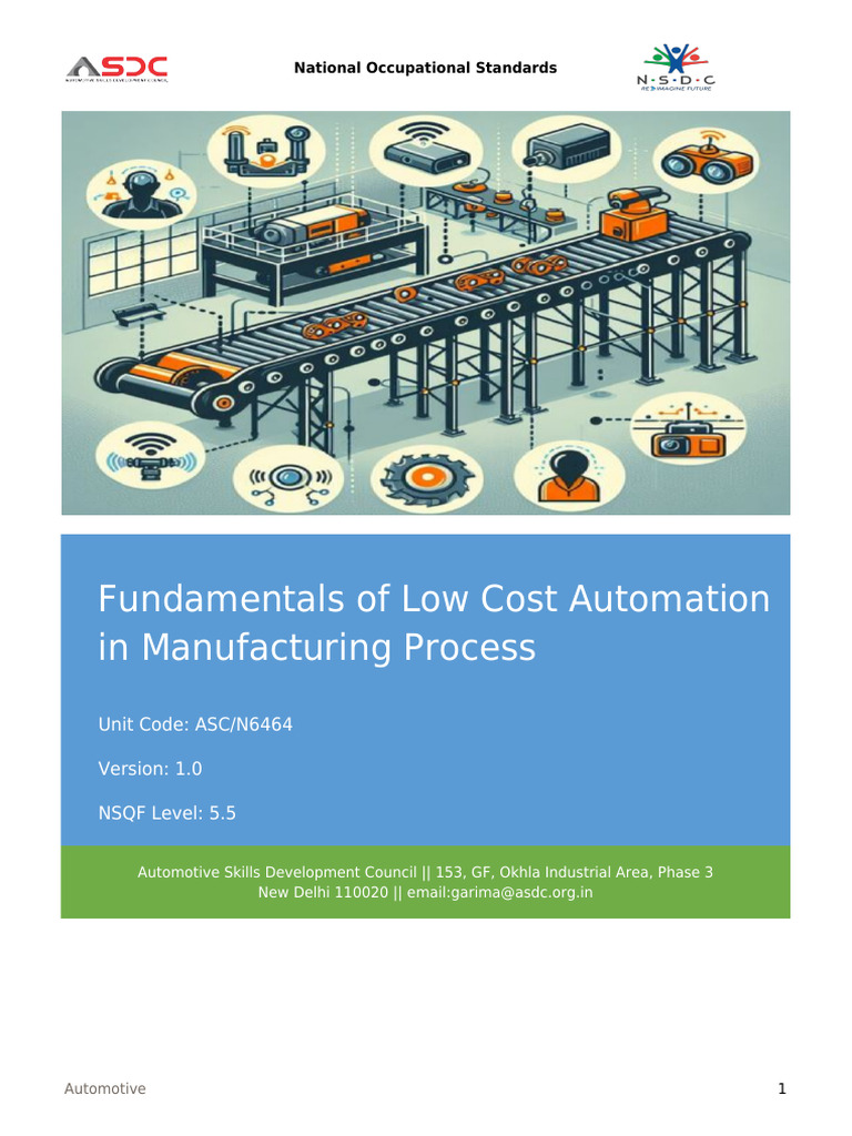 ASC - N6464 - V1.0fundamentals of Low Cost Automation in Manufacturing Process | PDF ...