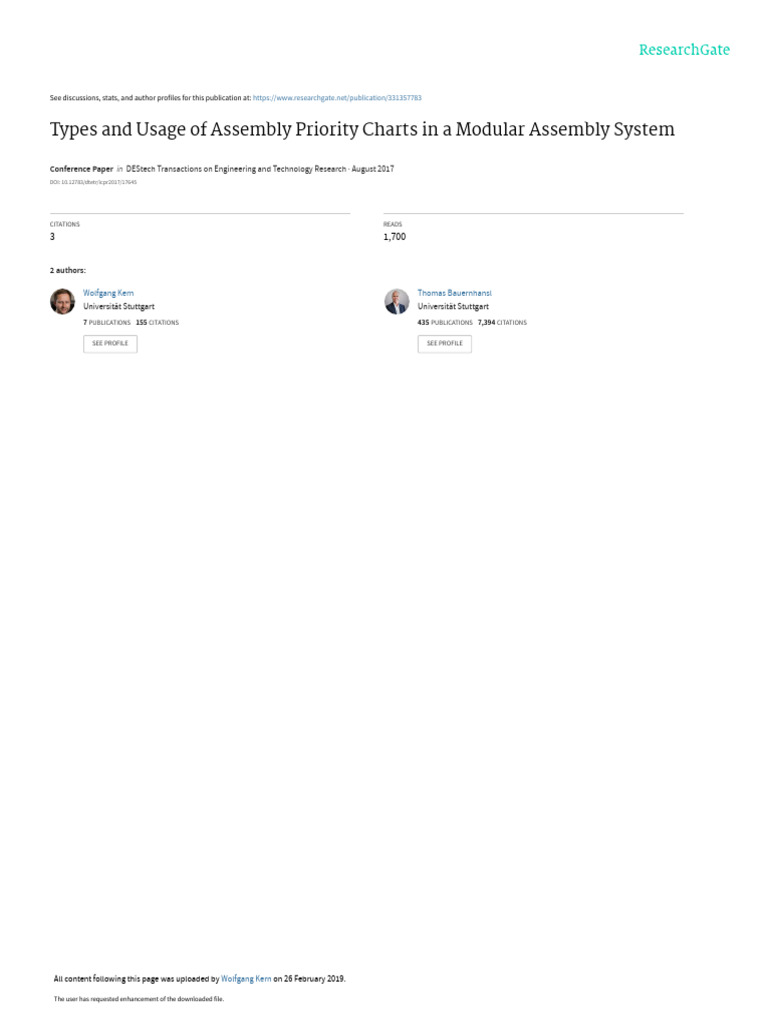 Types and Usage of Assembly Priority Charts in A Modular Assembly ...