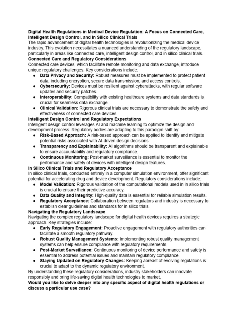 Digital Health Regulations in Medical Device Regul... CBM 357 | PDF | Computer Security | Security