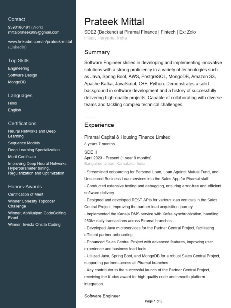 Prateek Mittal Profile | PDF | Usability | Computing