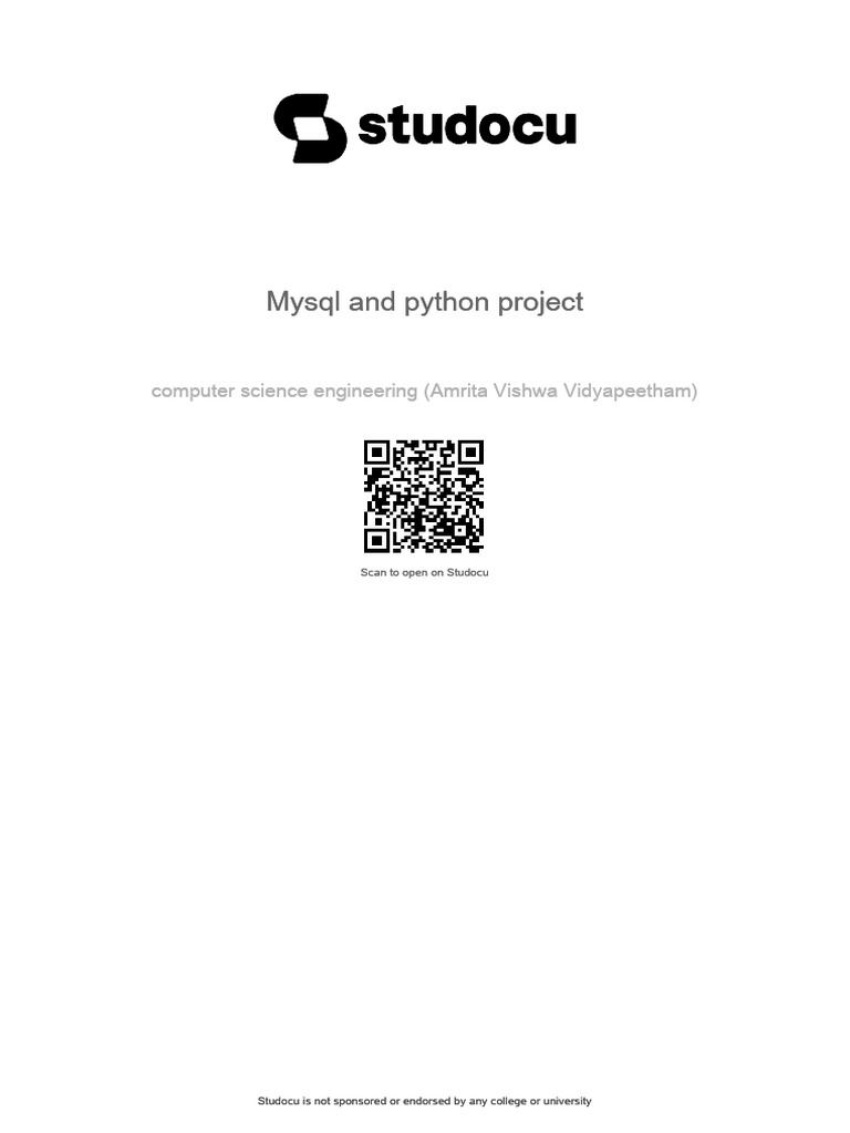 Mysql and Python Project Mysql and Python Project | PDF | My Sql | Databases