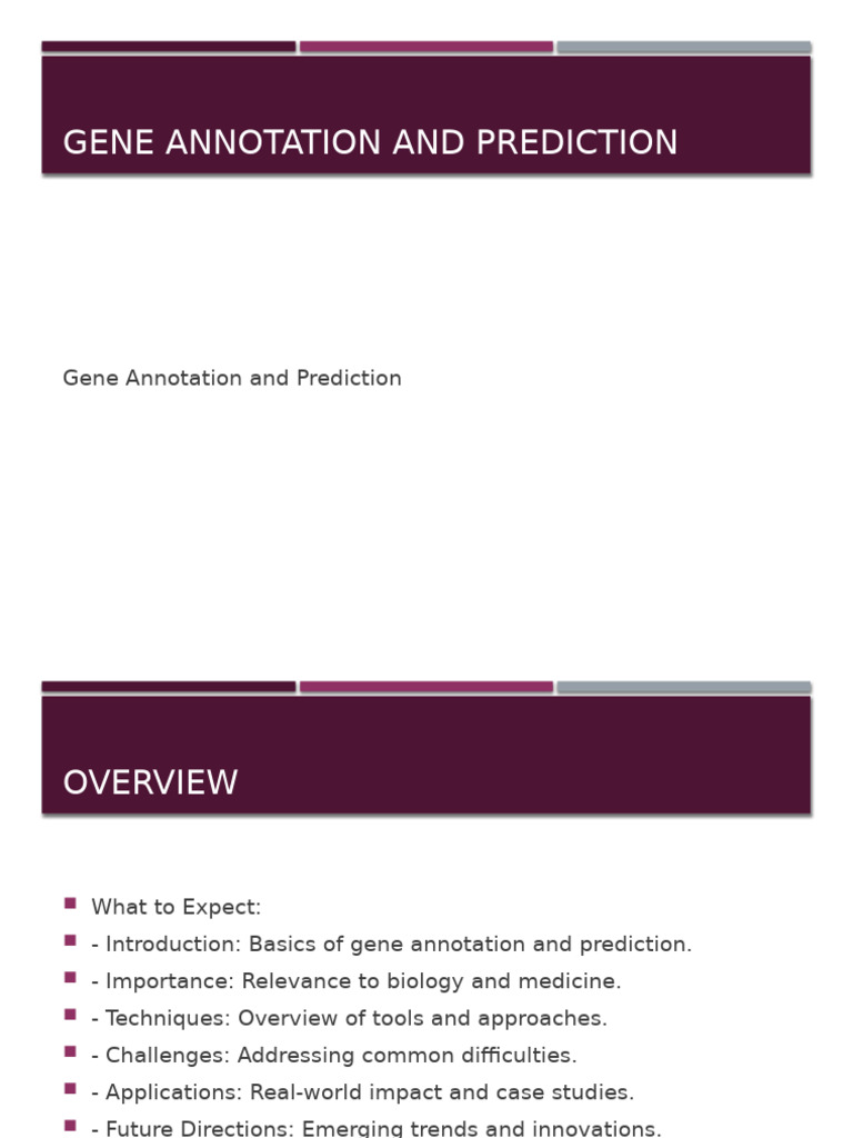 Gene Annotation and Prediction Presentation Final | PDF | Gene | Biology