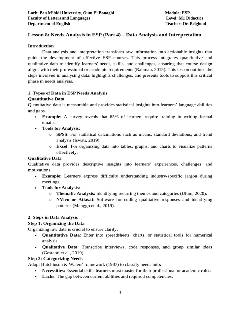 Lesson 8 | PDF | Qualitative Research | Data