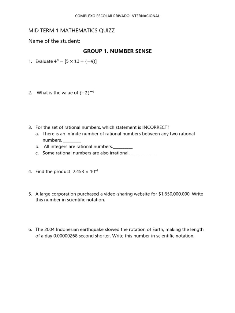 Grade 9 Midterm Exam | PDF
